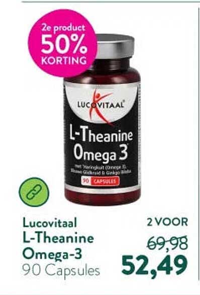 Lucovitaal L-Theanine Omega-3 90 Capsules 2E Product 50% Korting ...