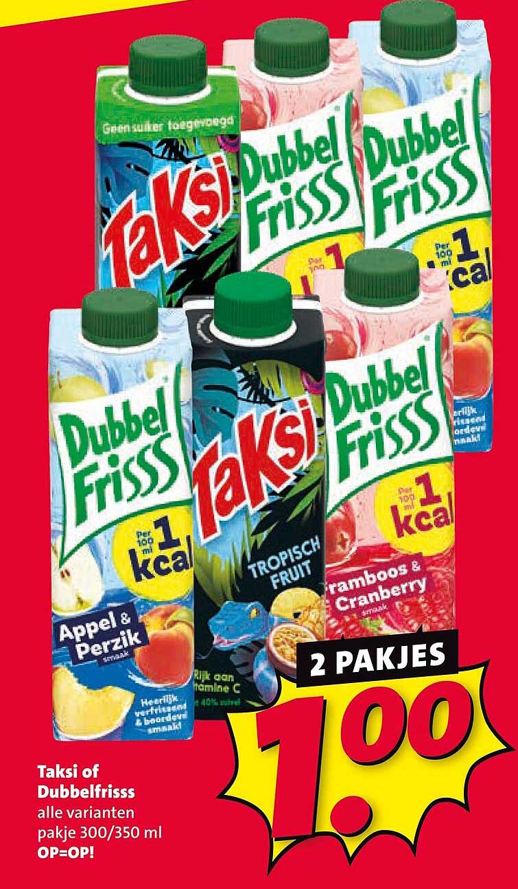 Taksi Of Dubbelfrisss Alle Varianten Pakje 300/350 Ml 2 Pakjes 1.00 ...