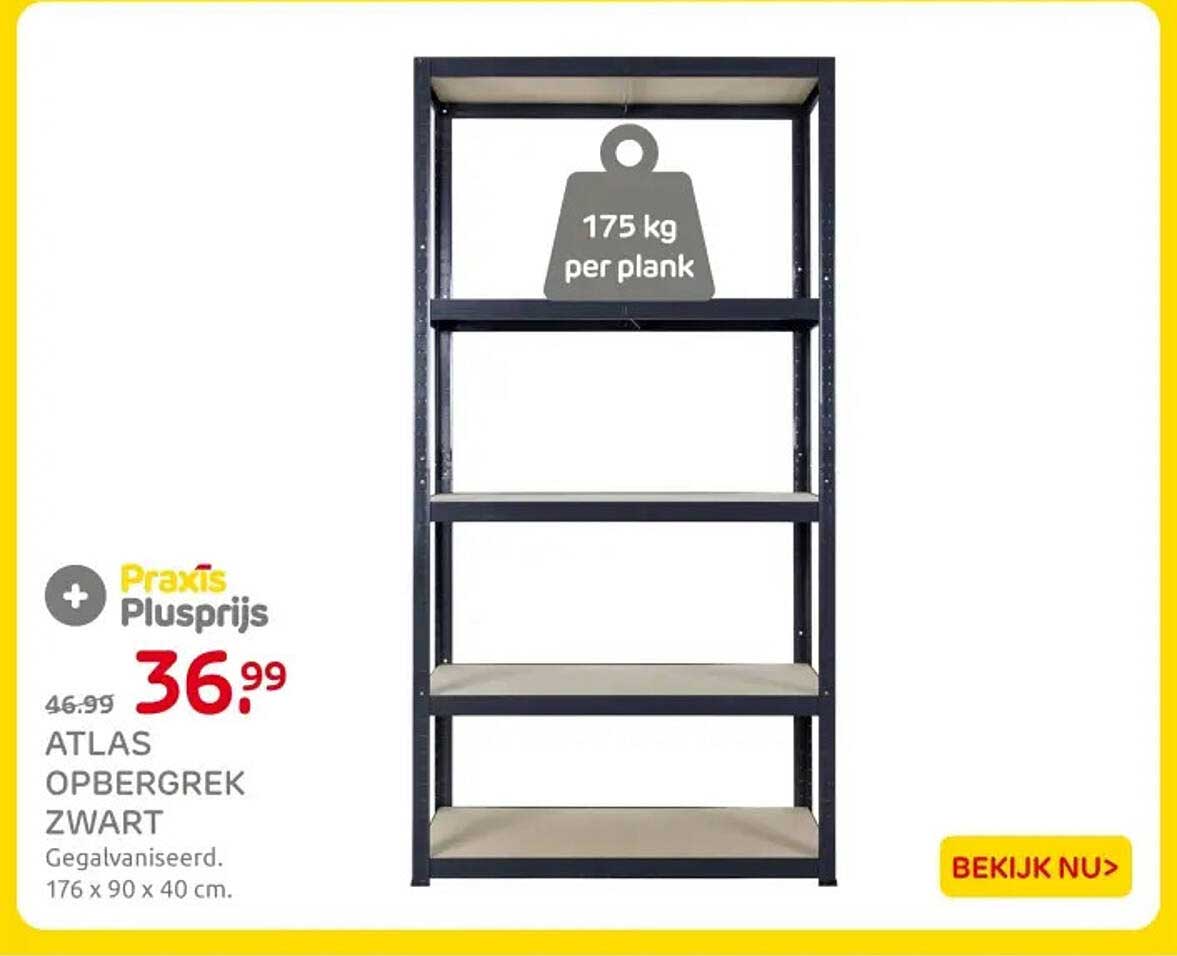 Atlas Opbergrek Zwart aanbieding bij Praxis