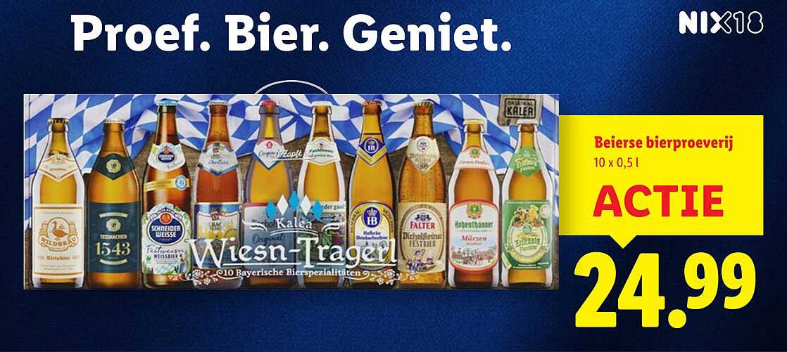 Beierse Bierproeverij 10 X 0,5 L Aanbieding bij Lidl - FolderFeest.nl