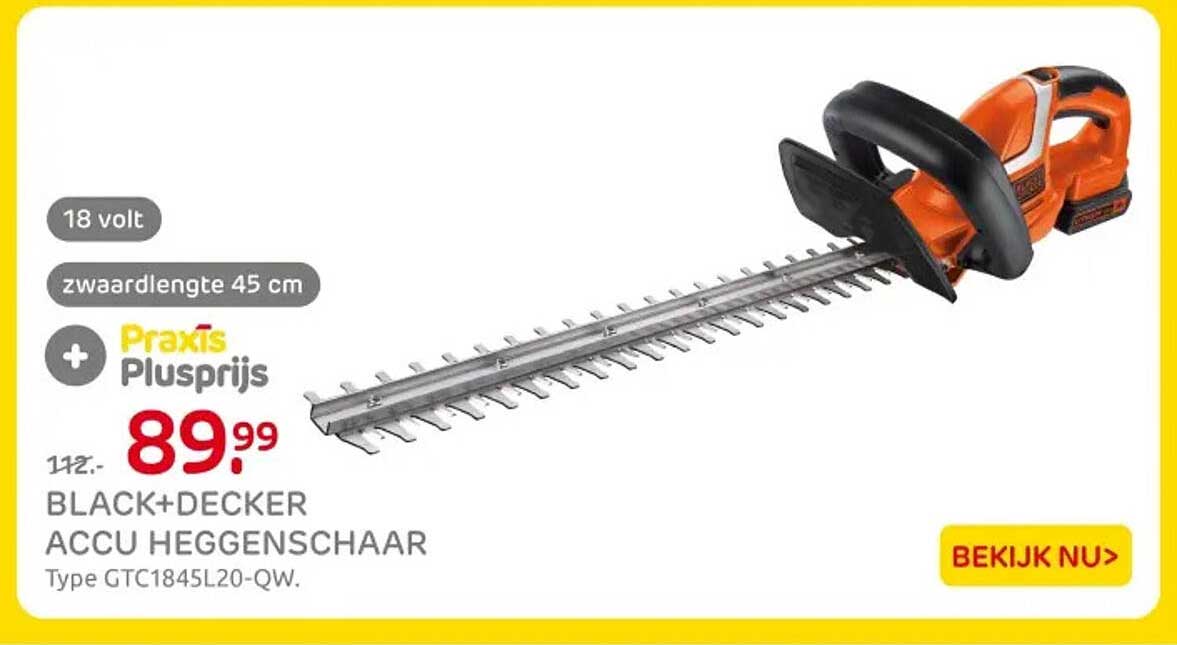 Black+Decker Accu Heggenschaar Aanbieding bij Praxis - FolderFeest.nl