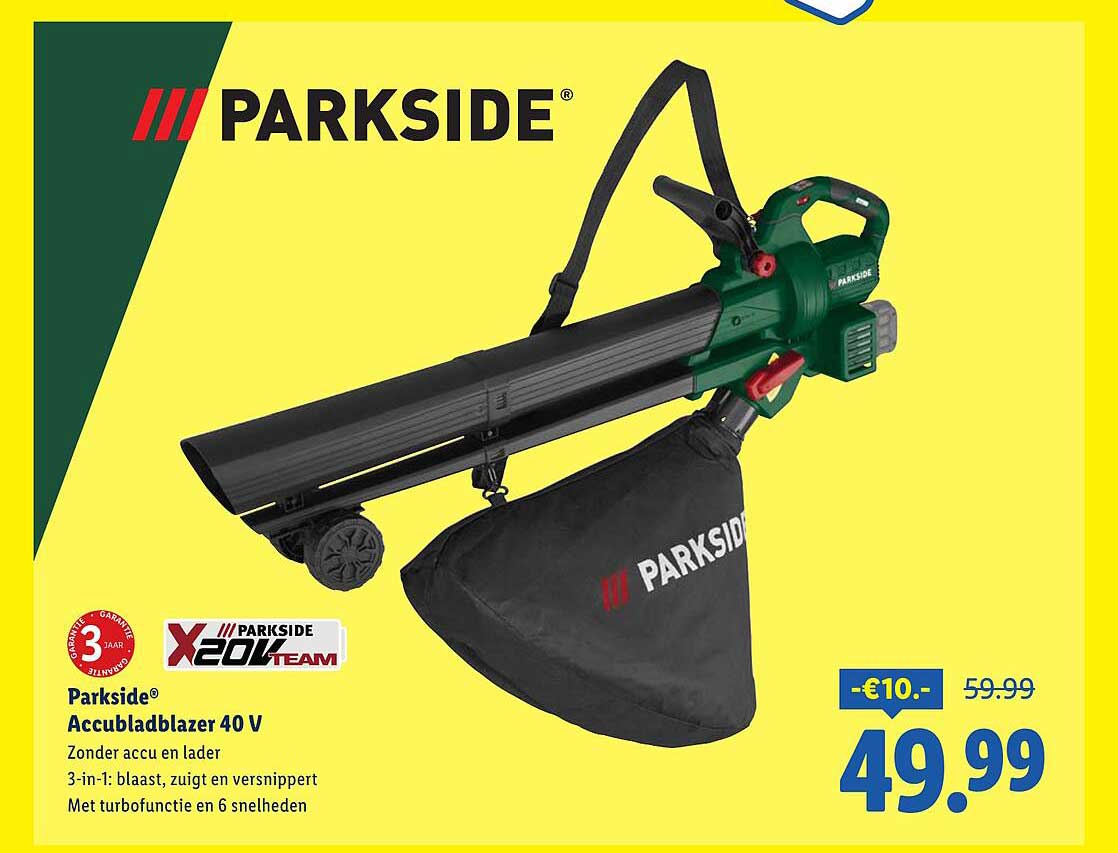 Parkside® Accubladblazer 40 V Aanbieding bij Lidl - FolderFeest.nl