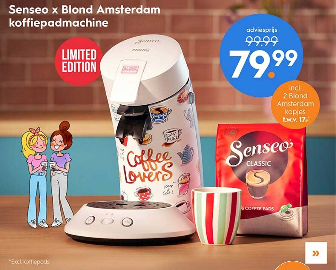 Senseo X Blond Amsterdam Koffiepadmachine aanbieding bij Blokker