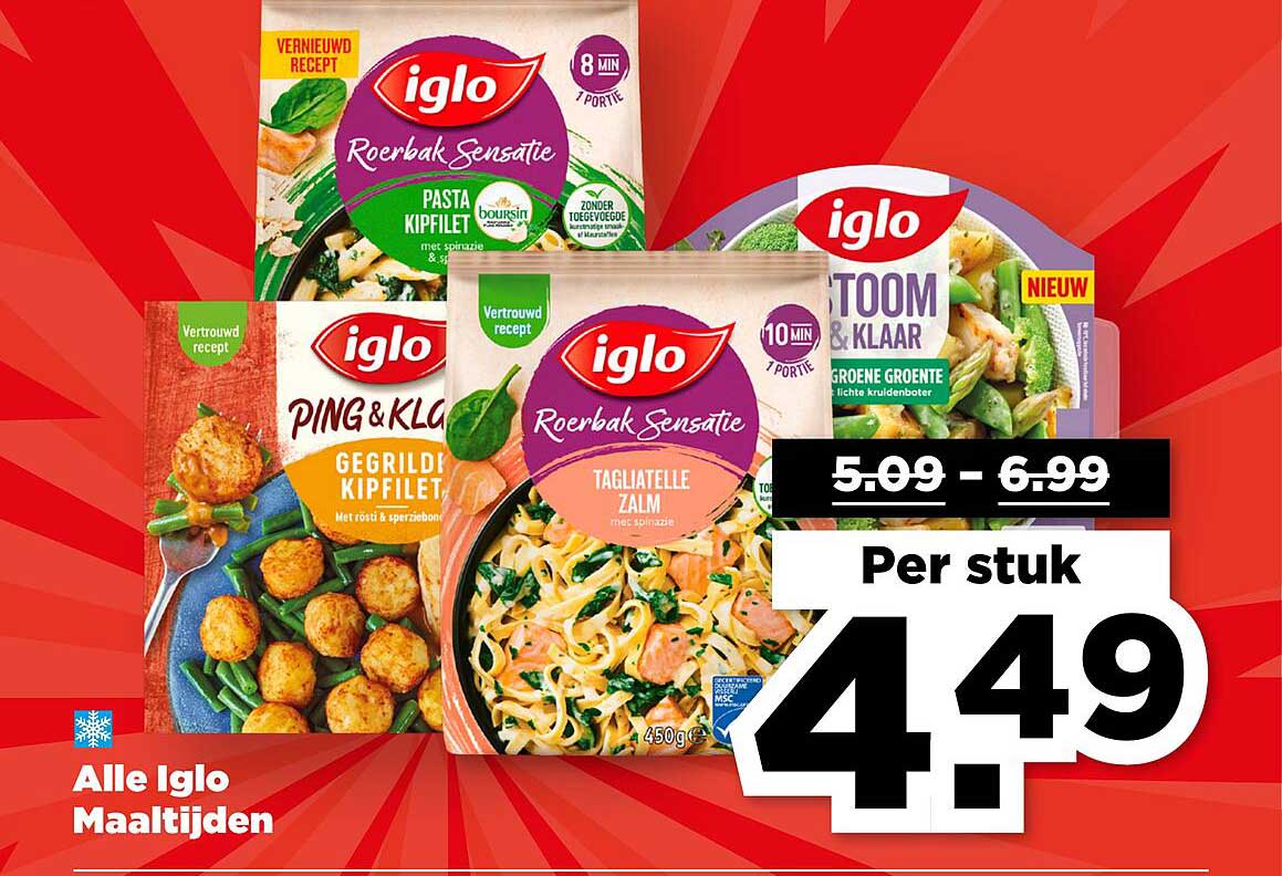 Alle Iglo Maaltijden aanbieding bij PLUS