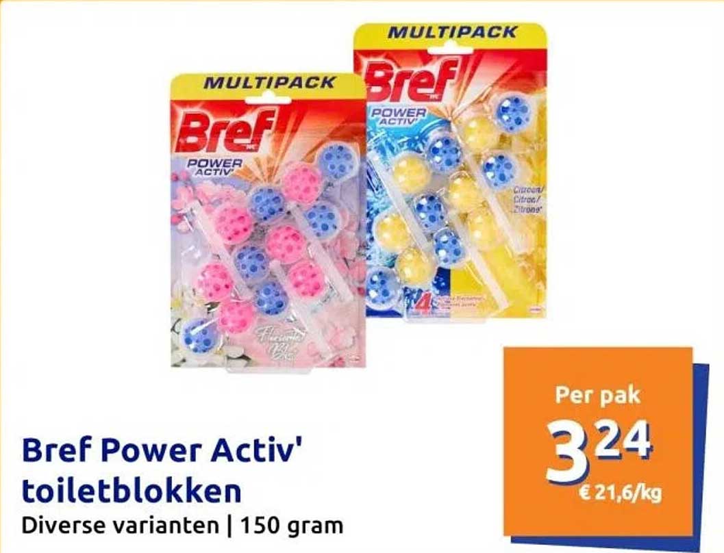 Bref Power Activ' Toiletblokken aanbieding bij Action