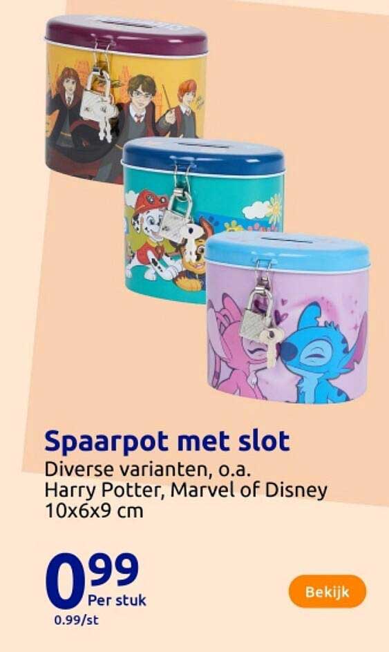 Spaarpot Met Slot Aanbieding bij Action - FolderFeest.nl