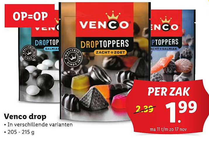 Venco Droptoppers aanbieding bij Lidl