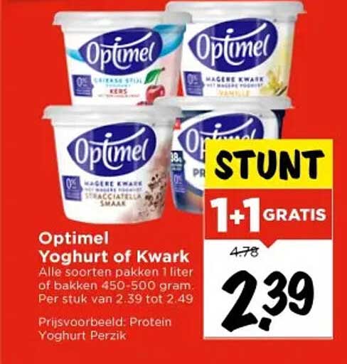 Optimel Yoghurt Of Kwark Aanbieding bij Vomar - FolderFeest.nl