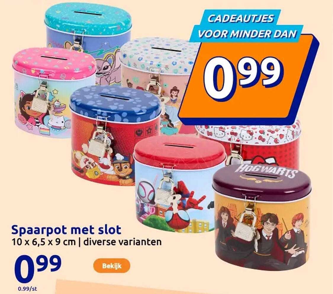 Spaarpot Met Slot Aanbieding bij Action - FolderFeest.nl