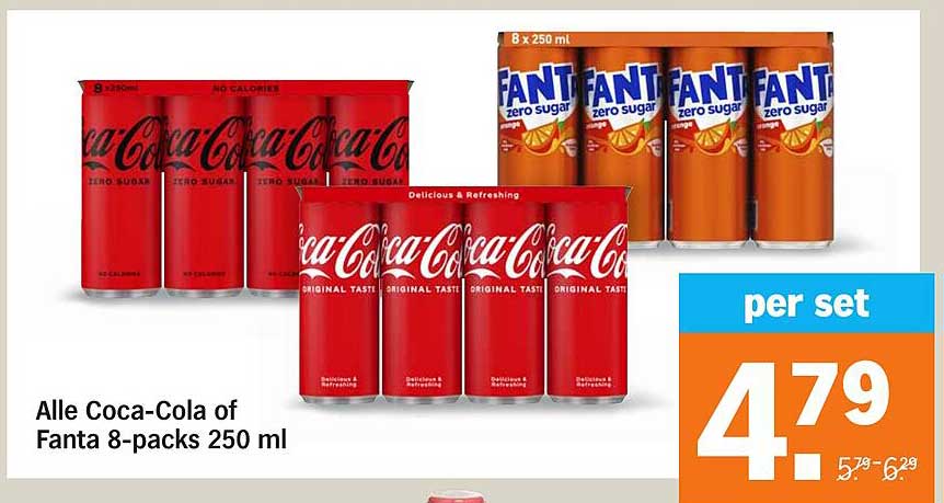 Alle Coca-Cola Of Fanta 8-Packs 250 Ml Aanbieding bij Albert Heijn ...