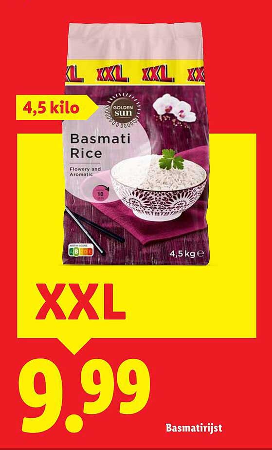 Basmati Rice 4,5 Kilo Aanbieding bij Lidl - FolderFeest.nl