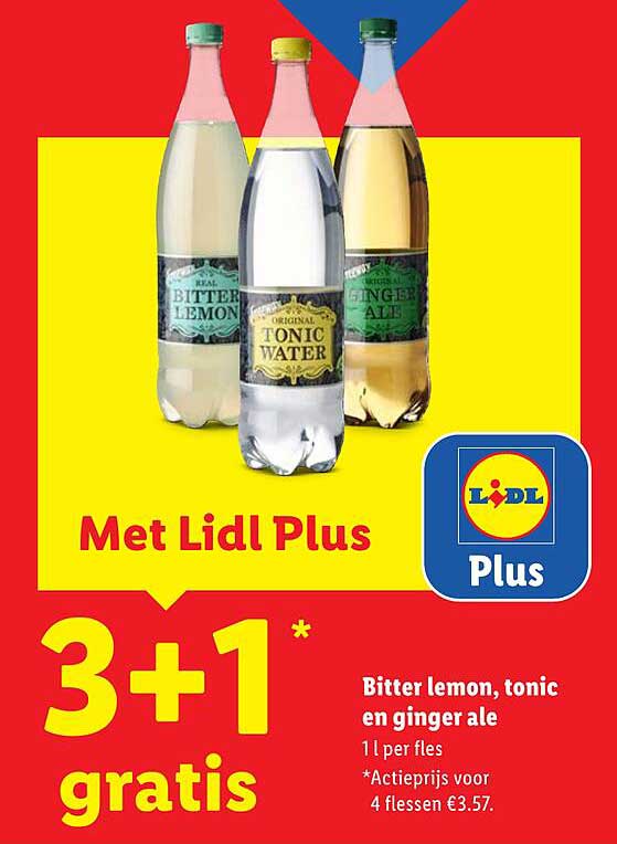 Bitter Lemon, Tonic En Ginger Ale Aanbieding bij Lidl - FolderFeest.nl