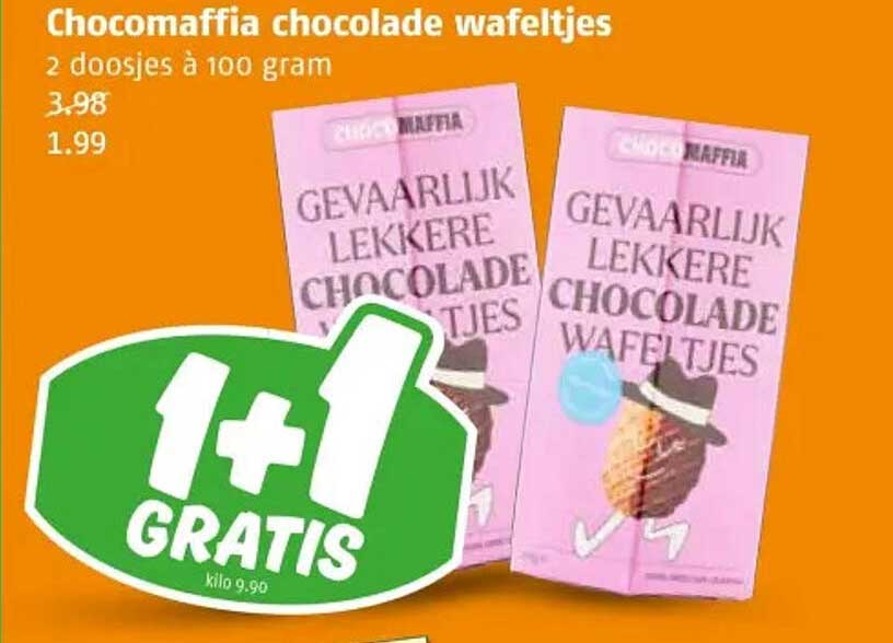 Chocomaaffia Chocolade Wafeltjes 2 Doosjes À 100 Gram Aanbieding bij ...