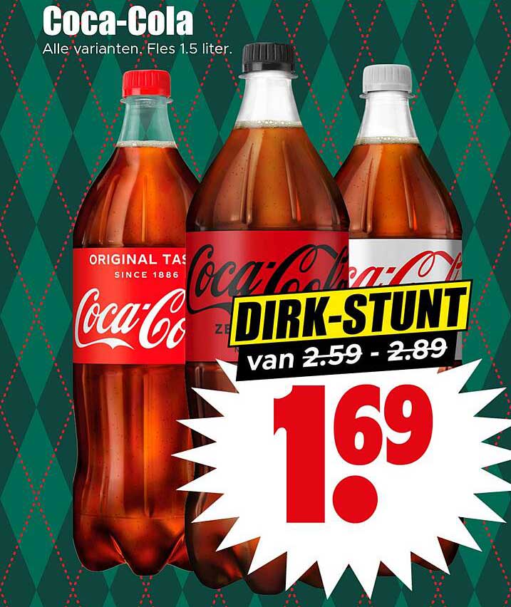 Coca-Cola, Fles 1.5 Liter Aanbieding bij Dirk - FolderFeest.nl