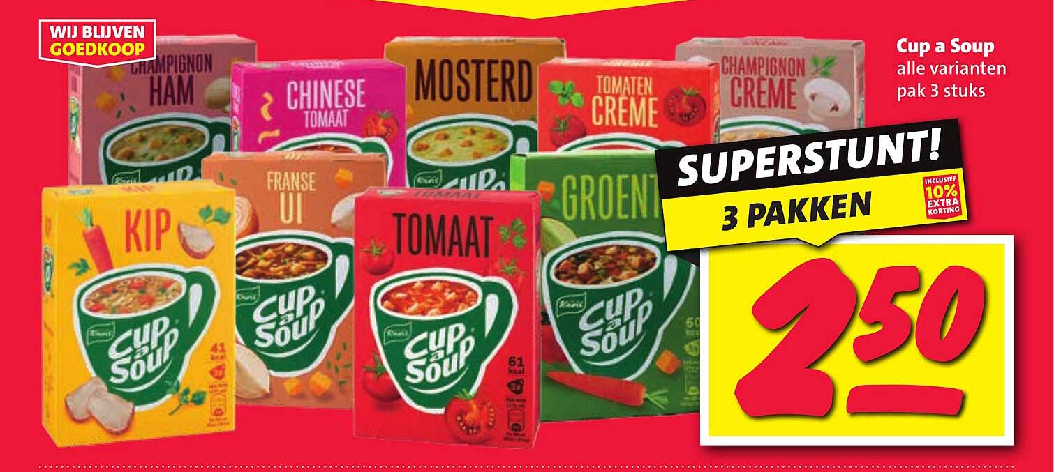 Cup A Soup Alle Varianten Pak 3 Stuks Aanbieding bij Nettorama ...