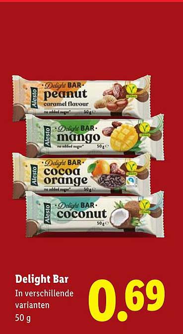 Delight Bar In Verschillende Varianten Aanbieding bij Lidl - FolderFeest.nl