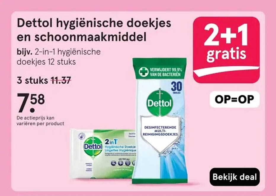 Dettol Hygiënische Doekjes En Schoonmaakmiddel Aanbieding bij Etos - FolderFeest.nl