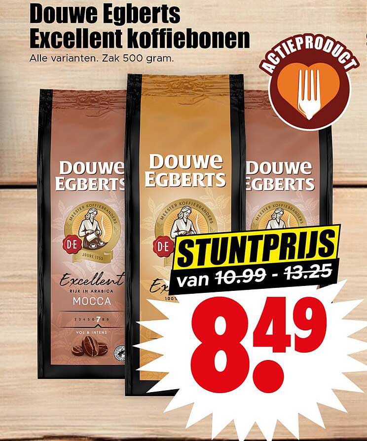 Douwe Egberts Excellent Koffiebonen Aanbieding bij Dirk - FolderFeest.nl