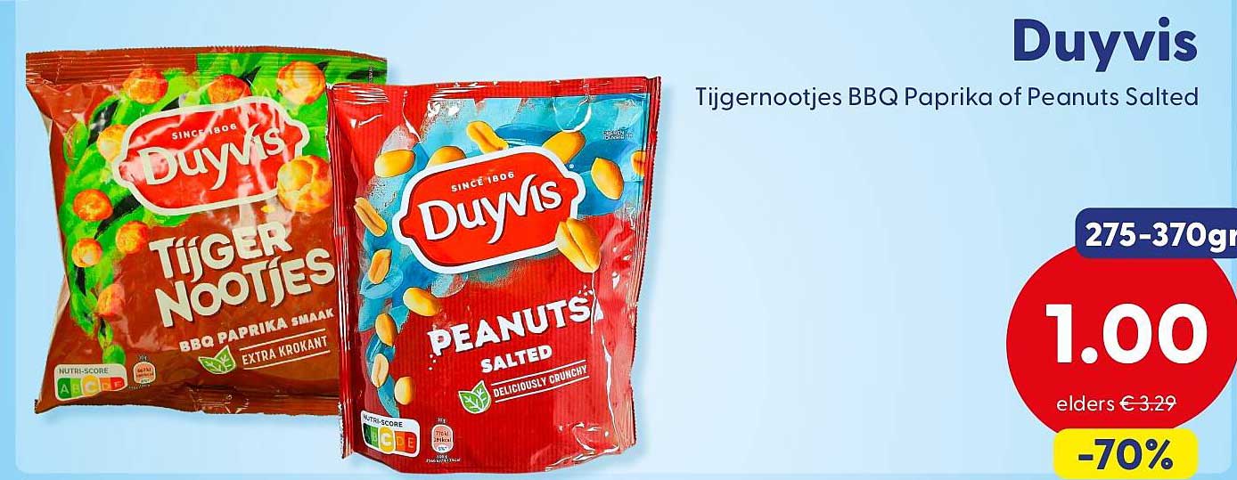 Duyvis Tijgernootjes Bbq Paprika Of Peanuts Salted Aanbieding bij Die ...