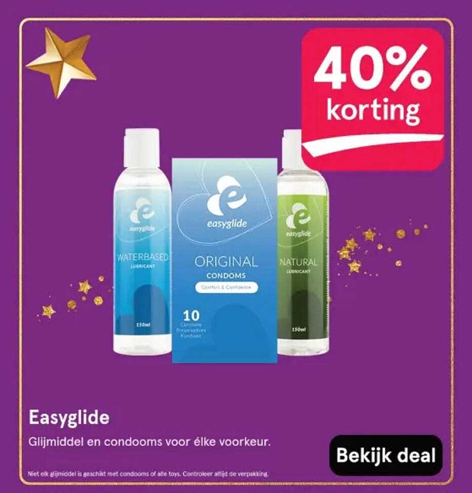 Easyglide Glijmiddel En Condooms Aanbieding bij Etos - FolderFeest.nl