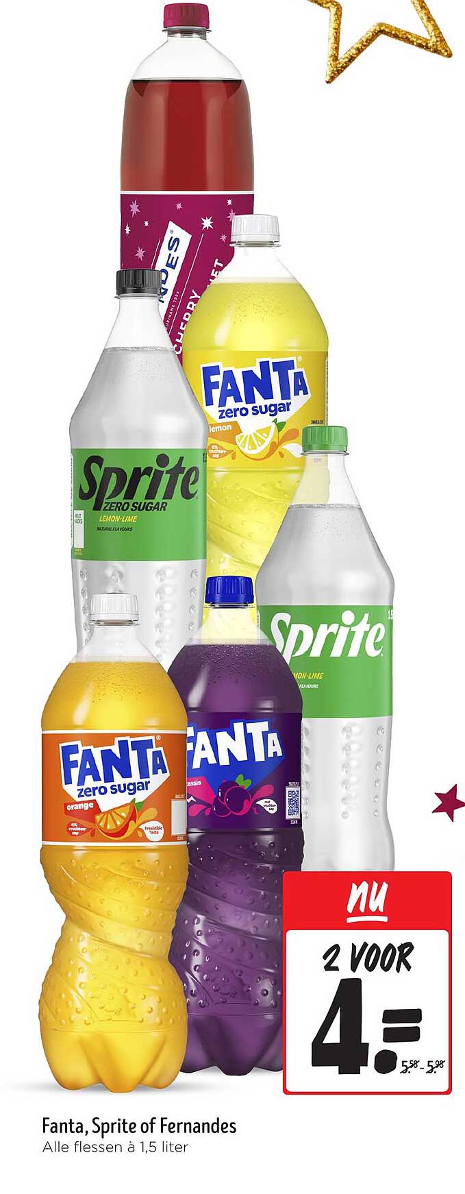 Fanta, Sprite Of Fernandes - Alle Flessen À 1,5 Liter Aanbieding bij ...