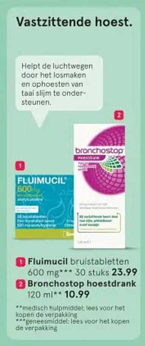 Fluimucil Bruistabletten 600 Mg 30 Stuks 23.99 En Bronchostop ...