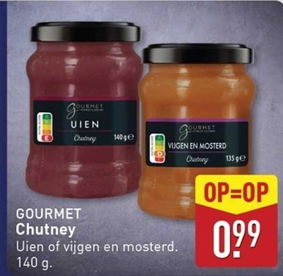 Gourmet Chutney Uien Of Vijgen En Mosterd. 140 G. Aanbieding bij ALDI ...