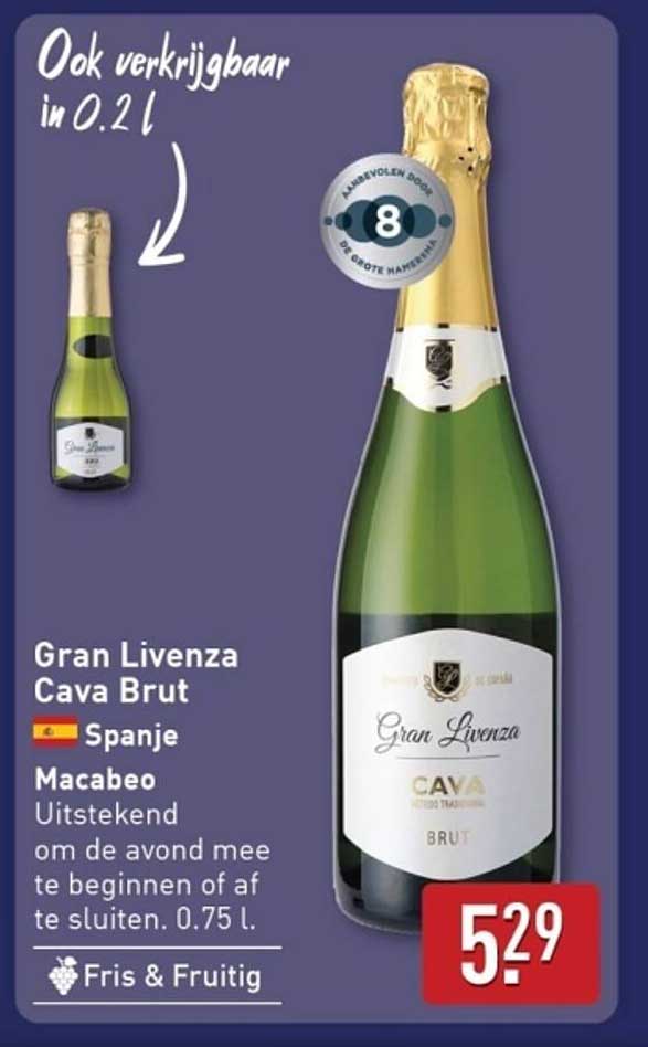 Gran Livenza Cava Brut Aanbieding bij ALDI - FolderFeest.nl
