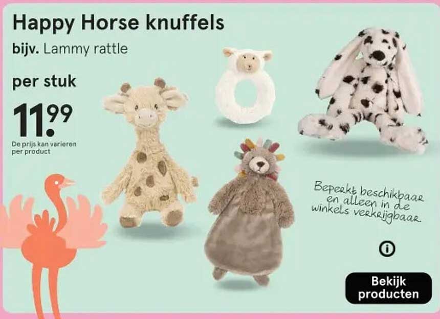 Happy Horse Knuffels Bijv. Lammy Rattle Per Stuk Aanbieding bij Etos ...