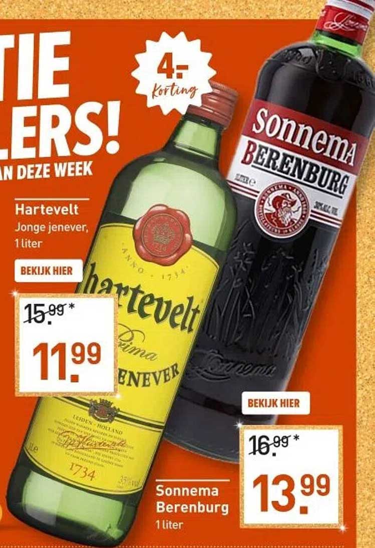 Hartevelt Jonge Jenever, 1 Liter En Sonnema Berenburg, 1 Liter ...