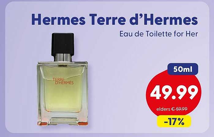 Hermes Terre D'hermes Eau De Toilette For Her 50Ml Aanbieding bij Die ...