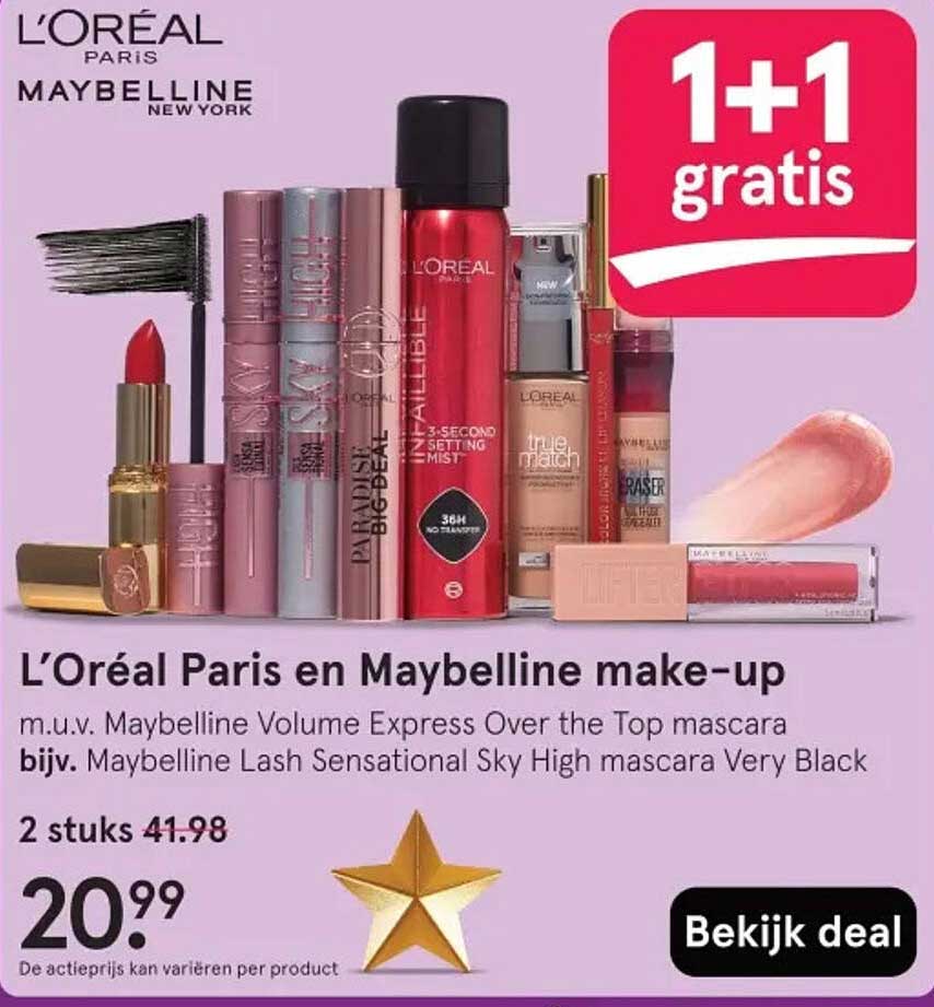 L’oréal Paris En Maybelline Make-Up M.u.v. Maybelline Volume Express ...