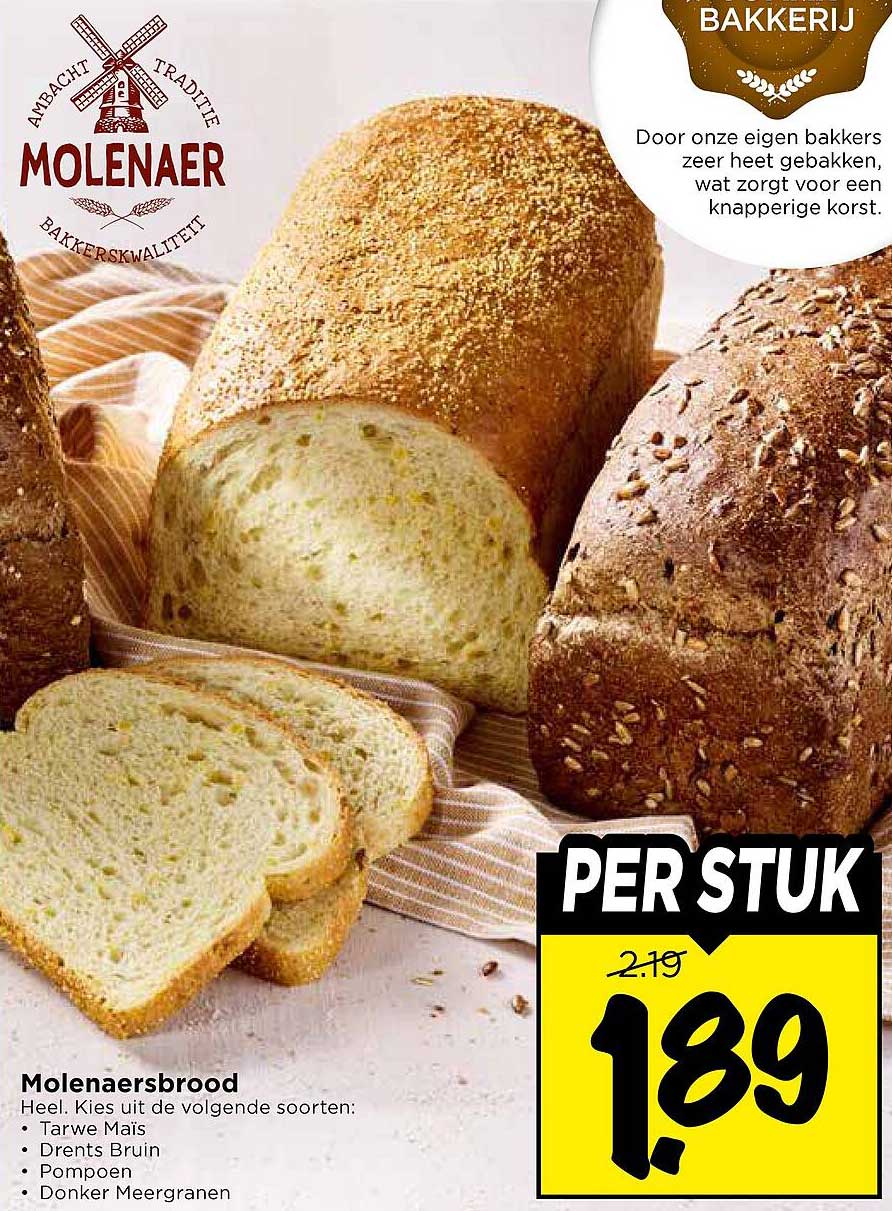 Molenaar's Brood Aanbieding bij Vomar - FolderFeest.nl