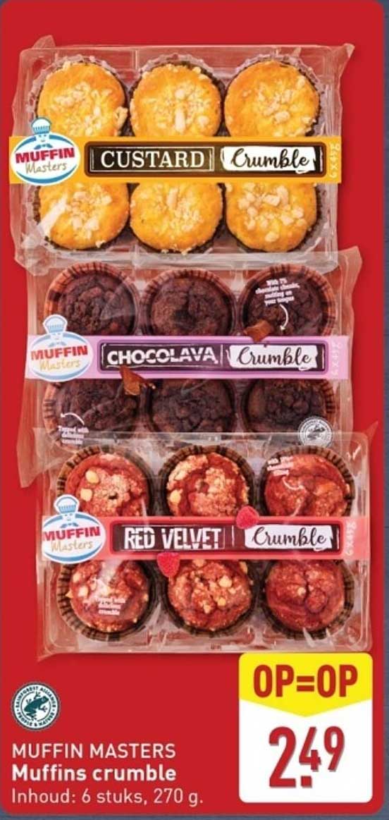 Muffin Masters Muffins Crumble Aanbieding bij ALDI - FolderFeest.nl