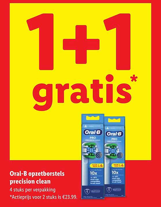 Oral-B Opzetborstels Precision Clean Aanbieding bij Lidl - FolderFeest.nl