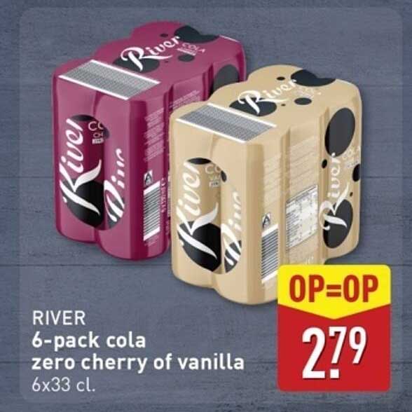 River 6-Pack Cola Zero Cherry Of Vanilla 6X33 Cl Aanbieding bij ALDI ...