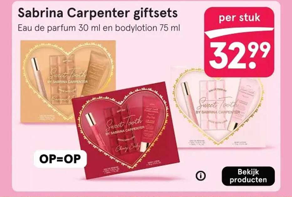 Sabrina Carpenter Giftsets Aanbieding bij Etos - FolderFeest.nl