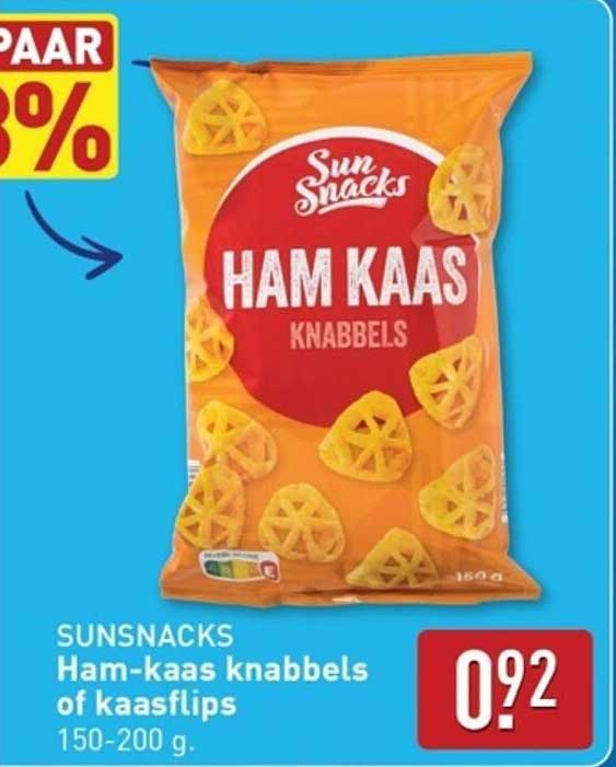 Sunsnacks Ham-Kaas Knabbels Of Kaasflips 150-200 G. Aanbieding bij ALDI ...