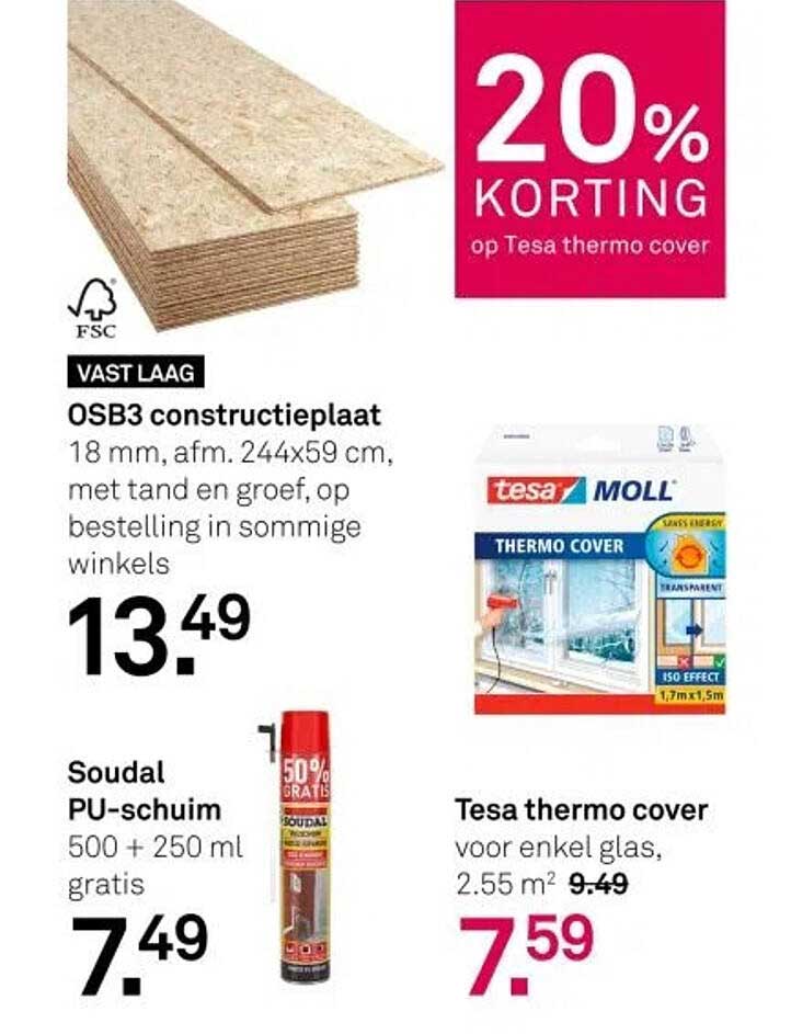 Tesa Thermo Cover Voor Enkel Glas, 2.55 M² Aanbieding bij Karwei ...
