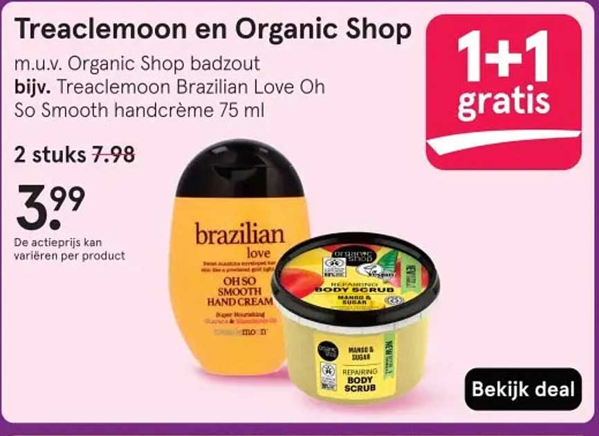 Treaclemoon Brazilian Love Oh So Smooth Handcrème 75 Ml + Organic Shop ...