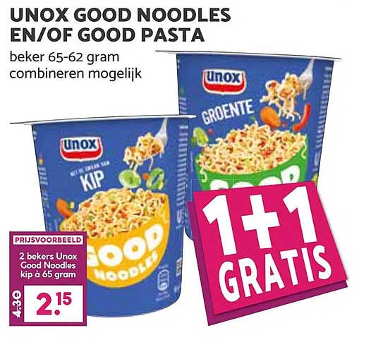 Unox Good Noodles En/Of Good Pasta Aanbieding bij Coop - FolderFeest.nl