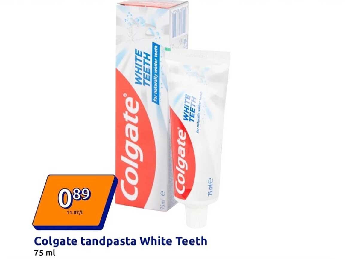 Colgate Tandpasta White Teeth Aanbieding bij Action - FolderFeest.nl