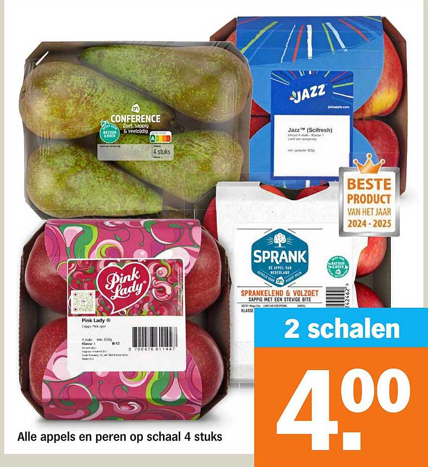 Alle Appels En Peren Op Schaal 4 Stuks Aanbieding bij Albert Heijn ...