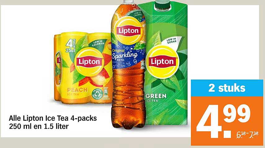 Alle Lipton Ice Tea 4-Packs 250 Ml En 1.5 Liter Aanbieding bij Albert ...