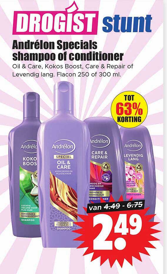 Andrélon Specials Shampoo Of Conditioner Aanbieding bij Dirk ...