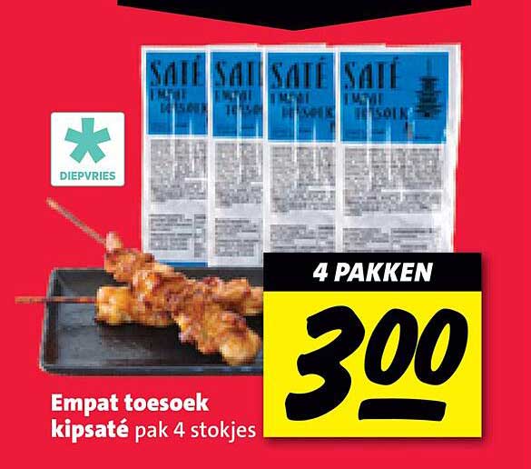 Empat Toeseok Kipsaté Pak 4 Stokjes Aanbieding bij Nettorama ...