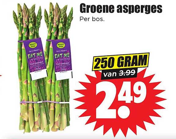 Groene Asperges aanbieding bij Dirk