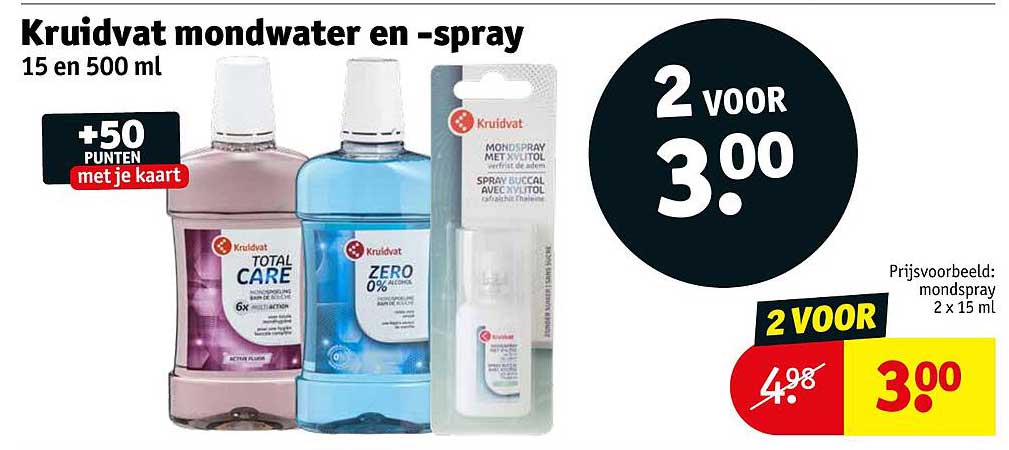 Kruidvat Mondwater En -Spray aanbieding bij Kruidvat