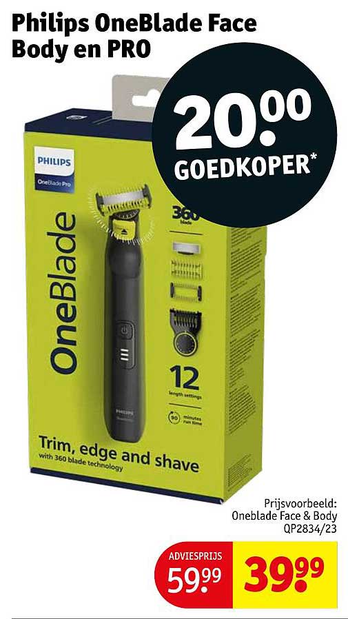 Philips Oneblade Face Body En Pro Aanbieding bij Kruidvat - FolderFeest.nl
