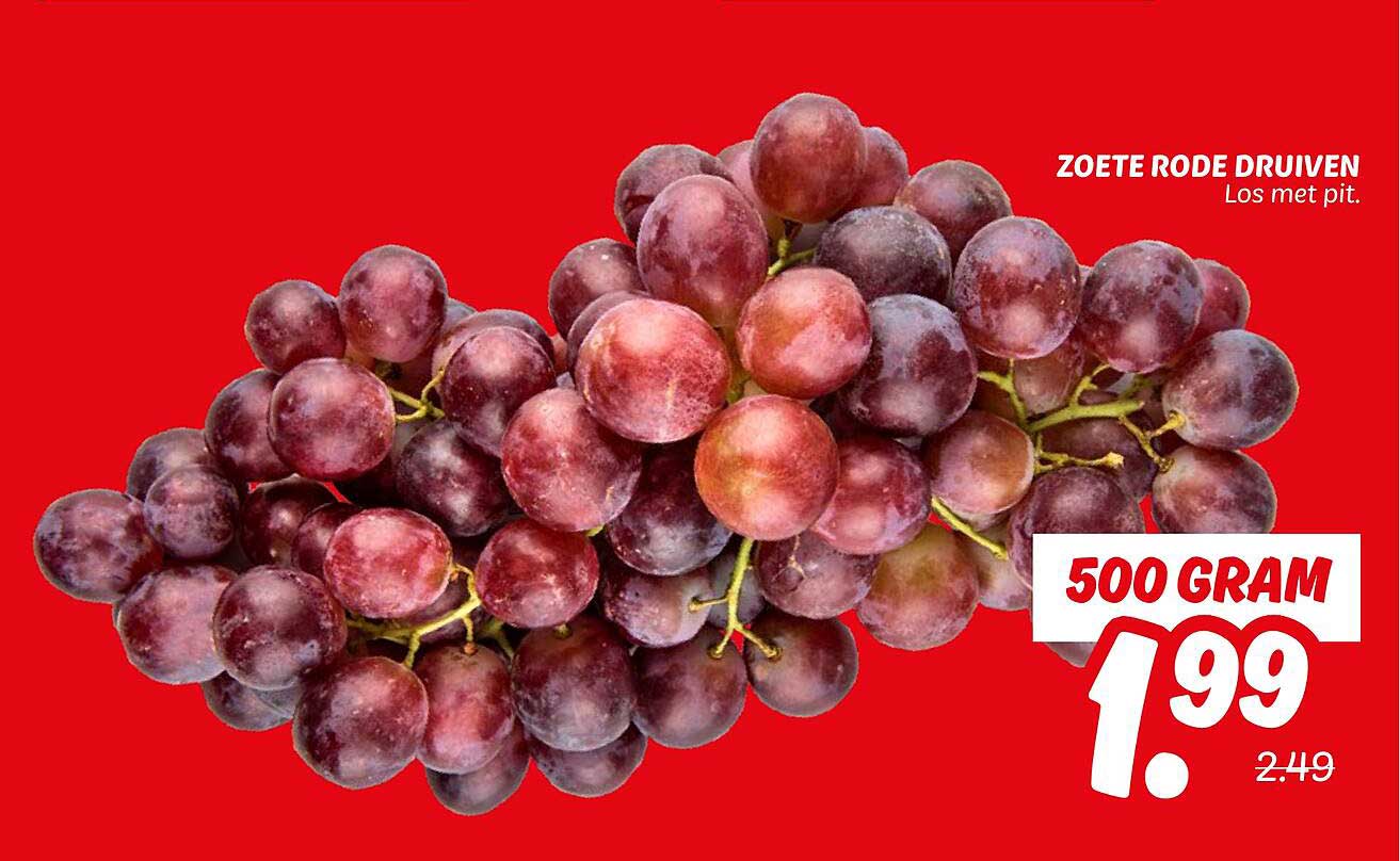 Zoete Rode Druiven aanbieding bij Dekamarkt